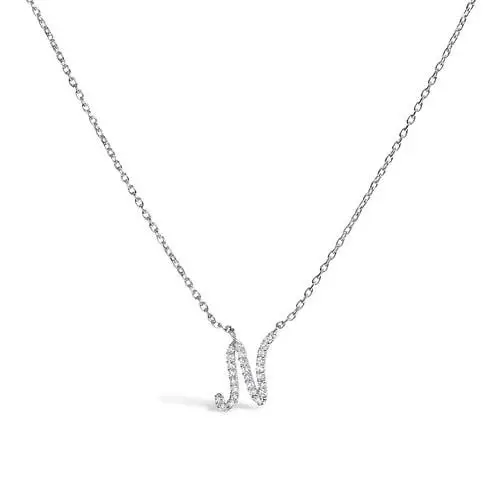 HAUS OF BRILLIANCE 10k Gold Diamond Accent Initial Pendant Necklace - White | N